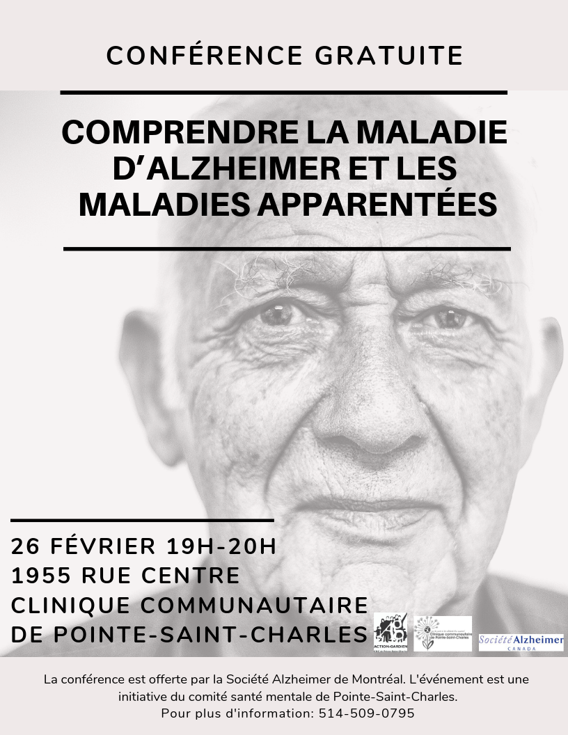 Conférence publique et gratuite - COMPRENDRE LA MALADIE D'ALZHEIMER ET LES MALADIES APPARENTÉES